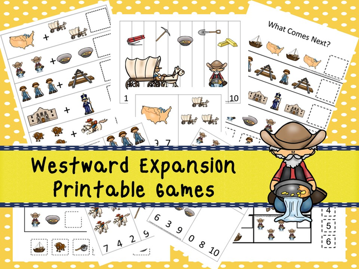 30 Printable Westward Expansion themed Games and Activities