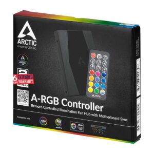 ARCTIC A-RGB Controller - Remote Controlled Illumination Fan Hub with Motherboard Sync - Black