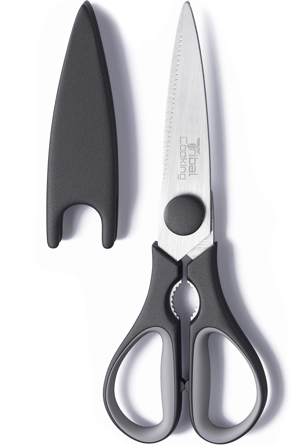 Tribal Cooking Kitchen Scissors - 8.8-Inch Professional Kitchen Shears - Heavy Duty, Stainless Steel, Dishwasher Safe - Micro Serrated Edge Cuts Food, Meat, Poultry - Sharp Utility Scissors.