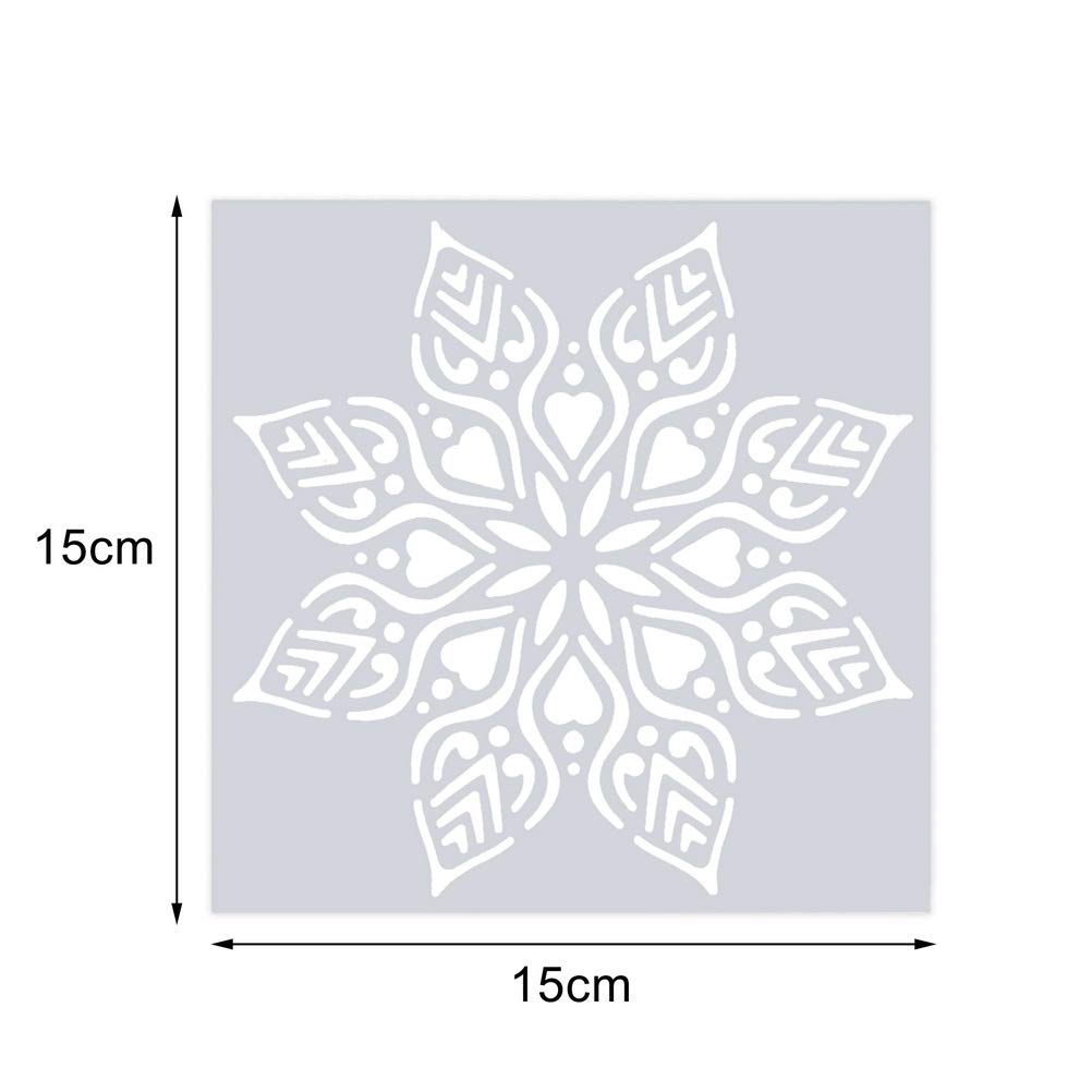 16 Pcs (6 x 6 Inch) Reusable Stencils, Mandala Stencils Mandala Dot Painting Templates Stencil for Painting Art Scrapbook (white-16pcs)