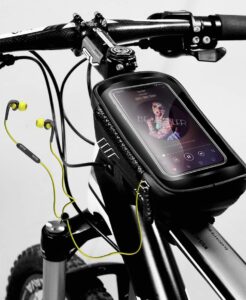 bike phone mount bag, waterproof bicycle cycling top tube handlebar phone holder pouch front frame storage bag for iphone 11 12 13 pro max, galaxy s22 s21 ultra s20 fe a12, google pixel 6, oneplus 9 8