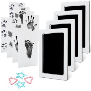 mengni baby footprint kit hand footprint kit dog paw print kit clean touch ink pad inkless hand and footprint kit handprint kit baby registry search with 4 ink pads and 8 imprint cards