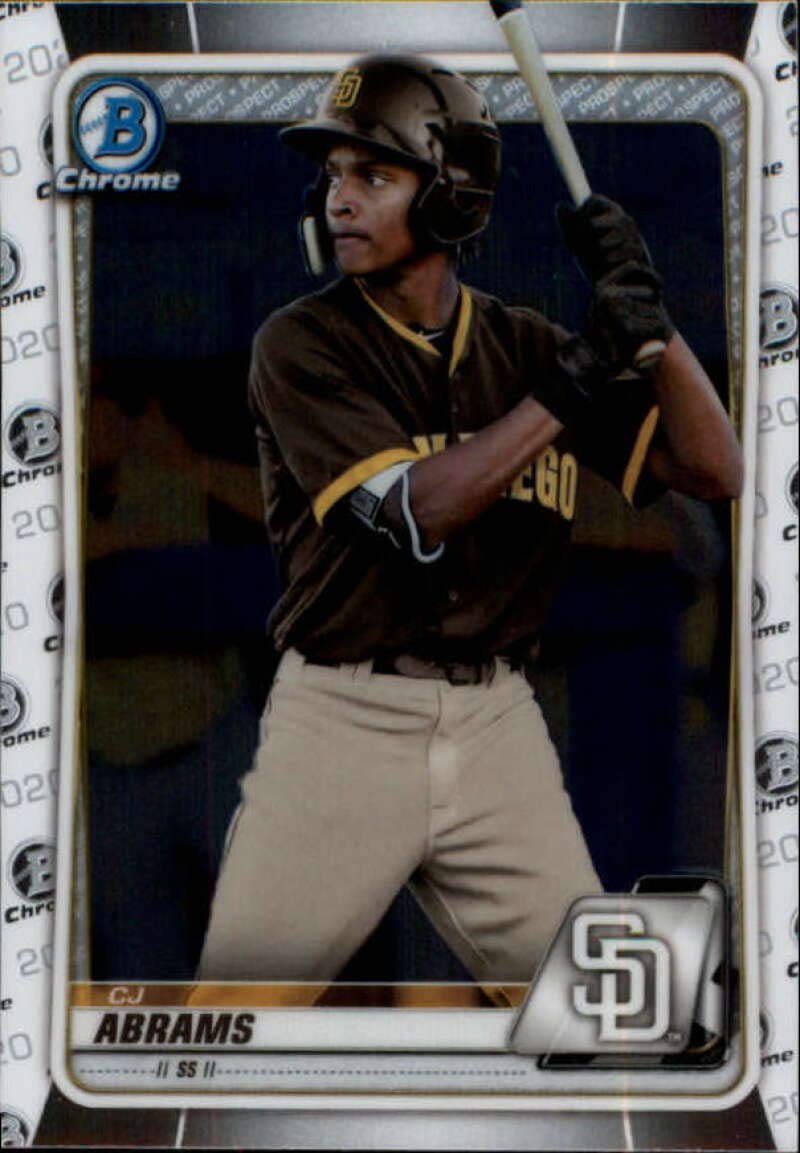 2020 Bowman Chrome Prospects #BCP-62 CJ Abrams RC Rookie San Diego Padres MLB Baseball Trading Card