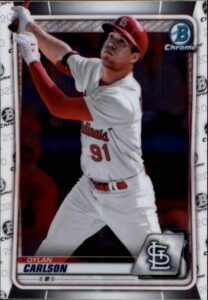 2020 bowman chrome prospects #bcp-106 dylan carlson rc rookie st. louis cardinals mlb baseball trading card