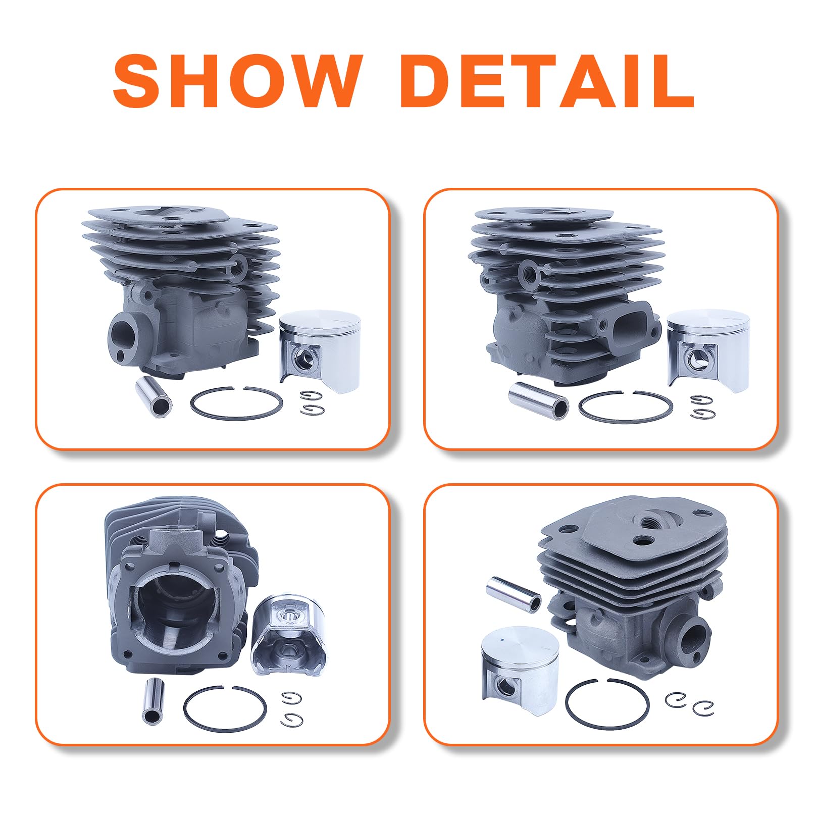 Mtanlo 47mm Cylinder Piston Gaskets Kit For Husqvarna 357XP 359 Rancher EPA 357 XP Big Bore 2156 2159 Chainsaw Decompression Valve Spark Plug Needle Bearing 537157302 537157304