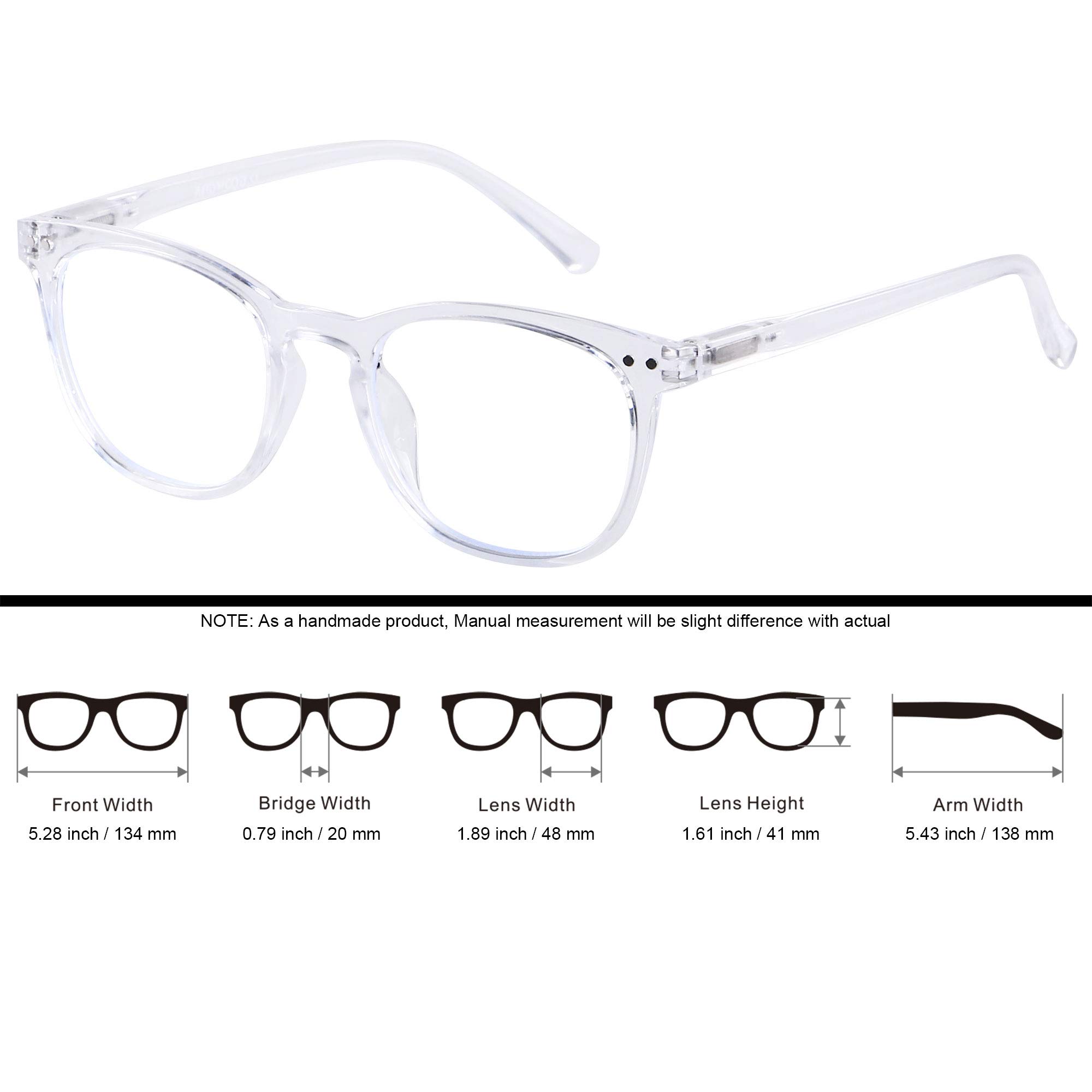 ANDWOOD Blue Light Blocking Glasses Women Men Computer Small Face Frame Bluelight Blocker Teens Square Frame Clear Crystal