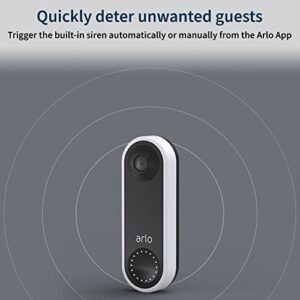 Arlo Essential Wired Video Doorbell - HD Video, 180° View, Night Vision, 2 Way Audio, Black - AVD1001B