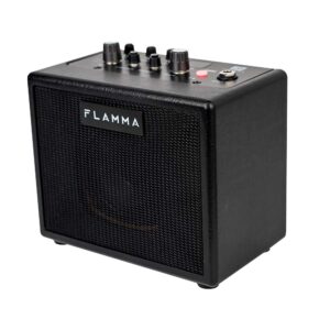 flamma fa05 electric guitar amplifier combo guitar amp 5 watt support bluetooth headphone 7 preamp models built-in mod reverb delay chorus effects 40 drum machine for performance practice recording