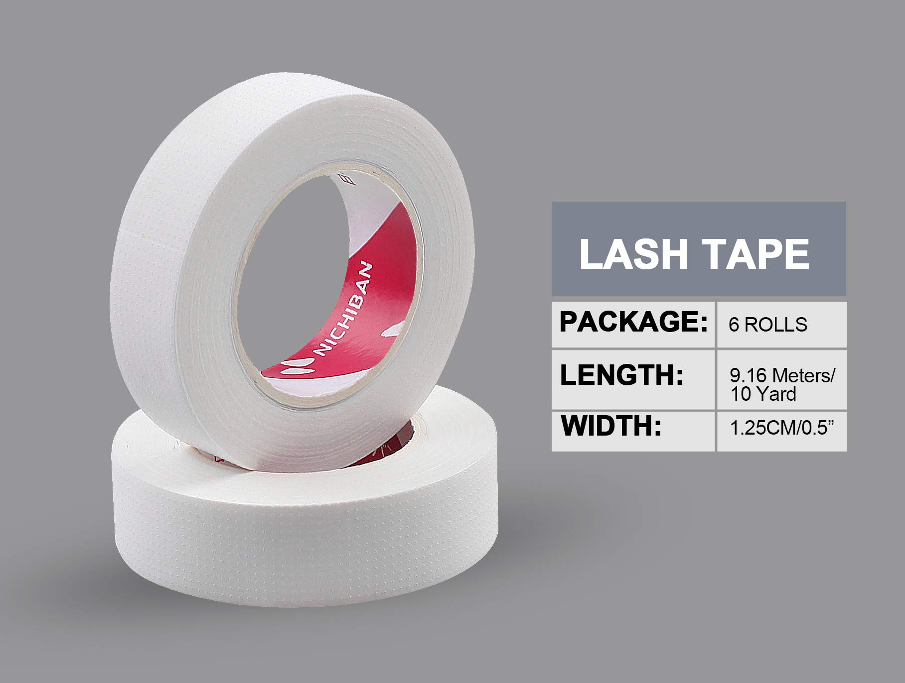 fenshine Eyelash Extension Tape, 6 Rolls Japan Micropore Medical Soft Tape for Eyelash Extension,Eyelash Extension Supplies 9M Each Roll