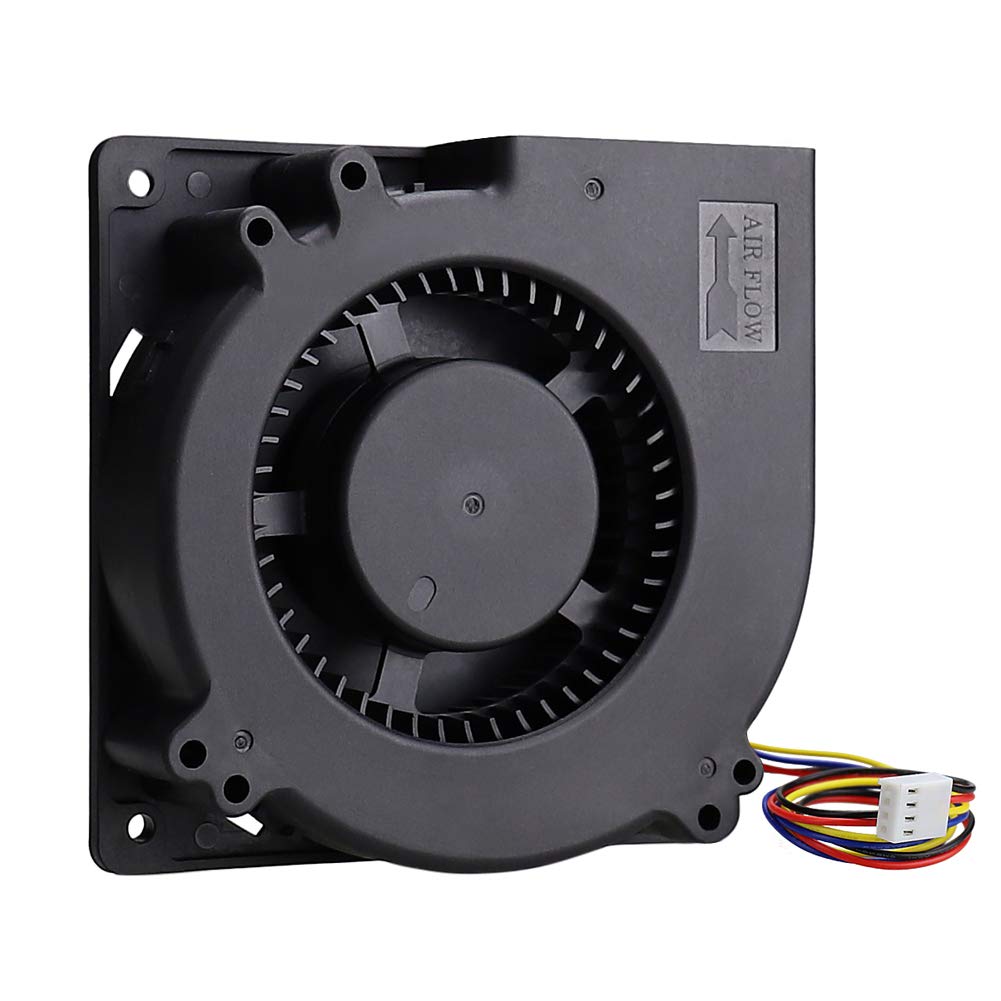 GDSTIME 120mm PWM 4 Pin 12V Dual Ball Bearing DC Brushless Blower Cooling Fan (4.72x4.72x1.26 inch), for Car Seat Amplifier Inflatables Inverter Ventilation