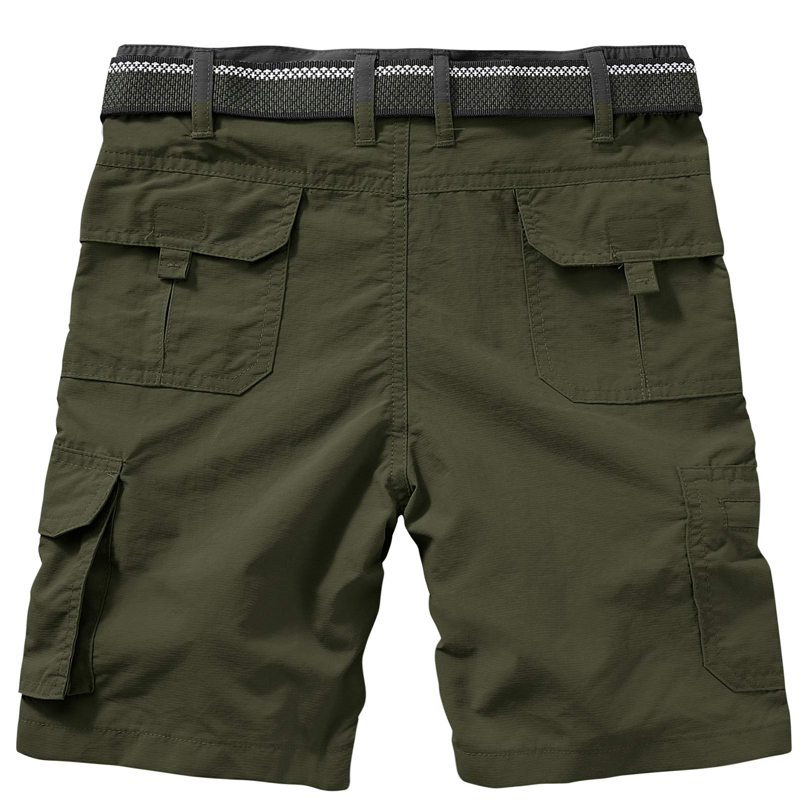 Kids Boy's Youth Hiking Casual Quick Dry Shorts, Lightweight Cargo Tatical Zipper Pockets Camping Travel Shorts (9048 Army Green L 11-12 Years)