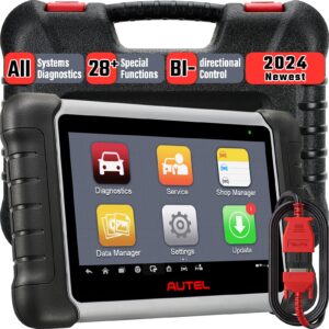 autel maxicom mk808 scanner, 2024 newest car diagnostic scan tool same as mx808 mk808z, all system diagnosis and 28+ service, active test, bi-directional control, autoauth fca sgw, 21+ language