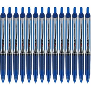 pilot, precise v5 rt refillable & retractable rolling ball pens, extra fine point 0.5 mm, blue, pack of 14