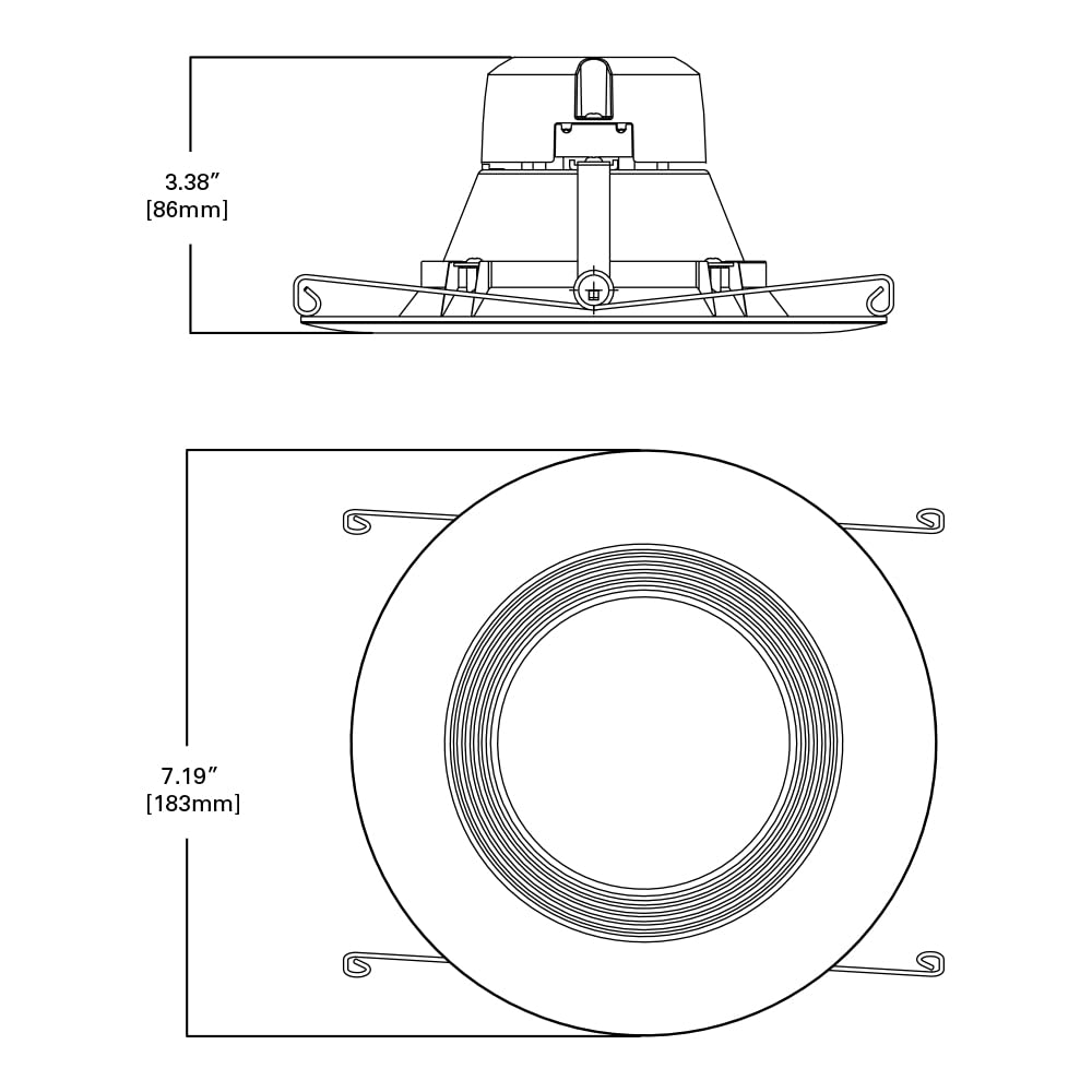 HALO LT 6 inch New Construction IC Housing and Dimmable White Integrated Ceiling Light Retrofit Kit (4-Pack) LED Recessed Trim