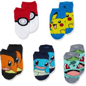 Pokemon Boys 5 Pack No Show Socks