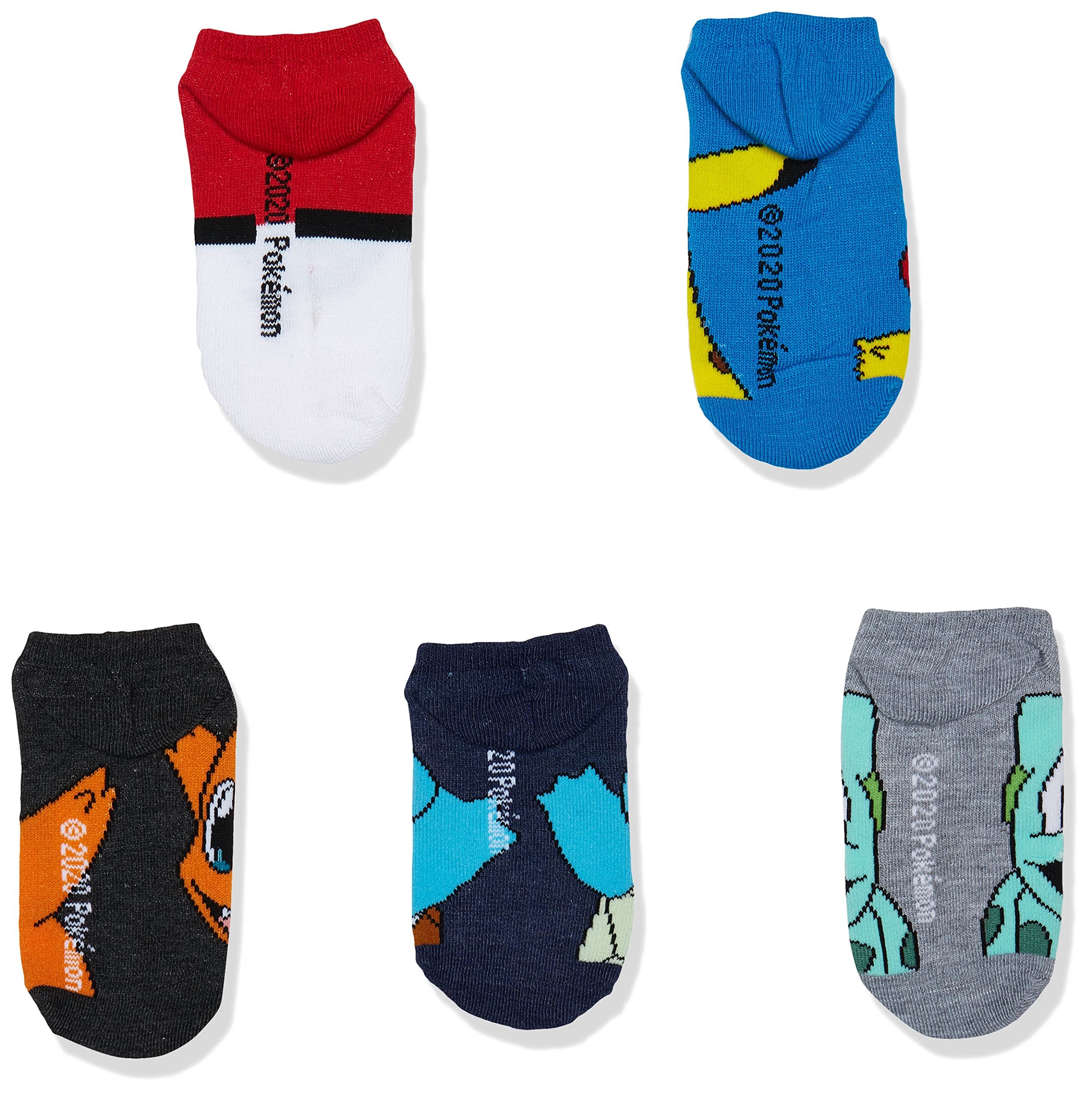 Pokemon Boys 5 Pack No Show Socks