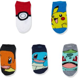 Pokemon Boys 5 Pack No Show Socks