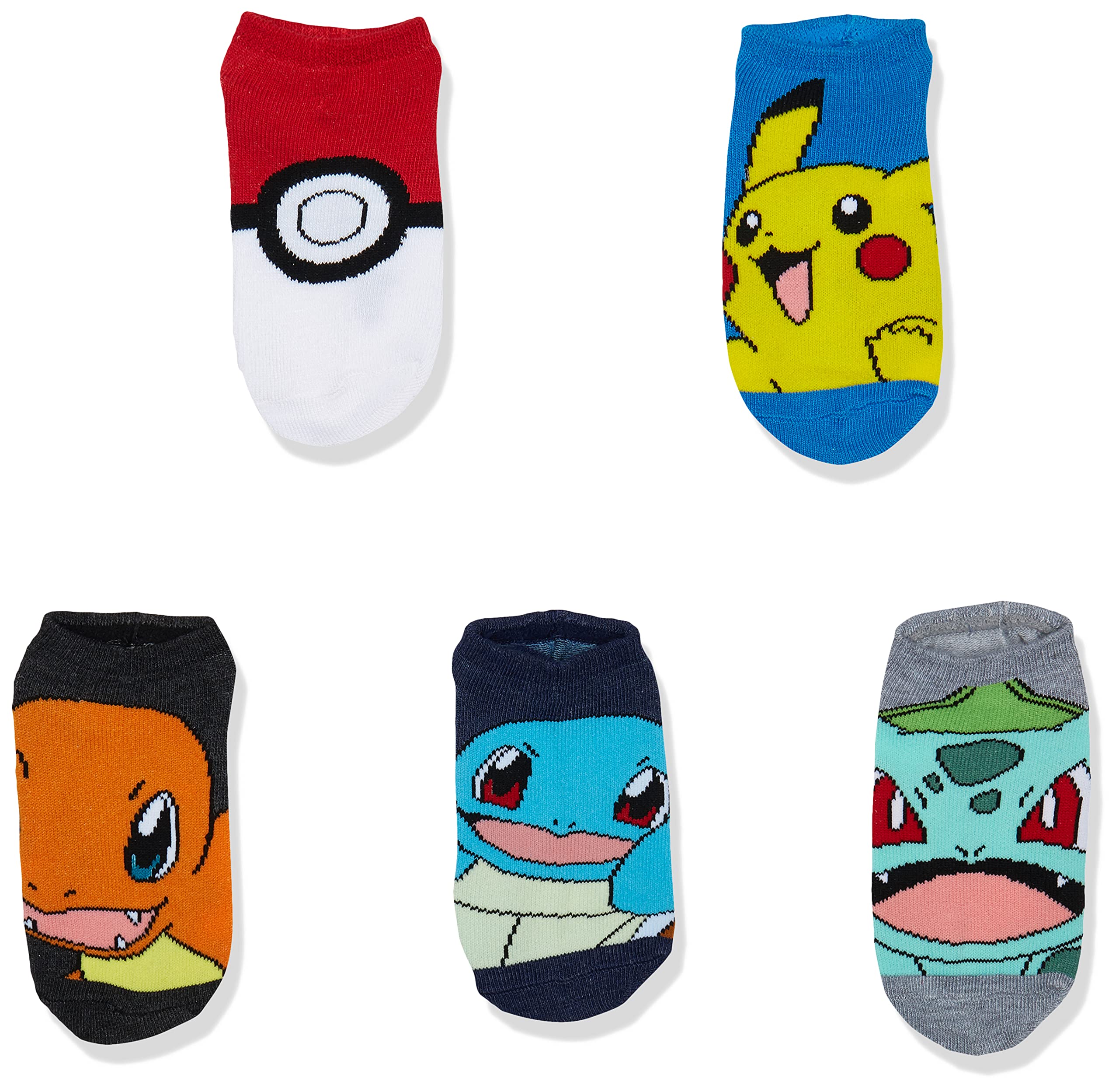 Pokemon Boys 5 Pack No Show Socks