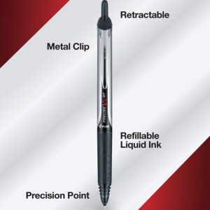 Pilot, Precise V5 RT Refillable & Retractable Rolling Ball Pens, Extra Fine Point 0.5 mm, Black, Pack of 14