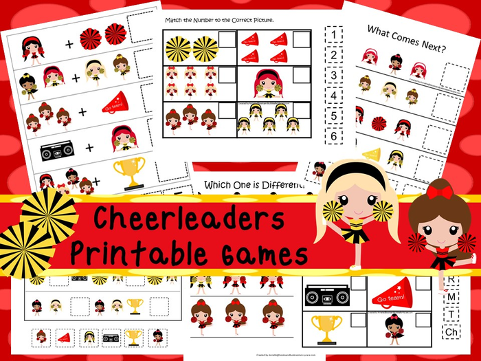 30 Printable Cheerleaders themed Games and Activities