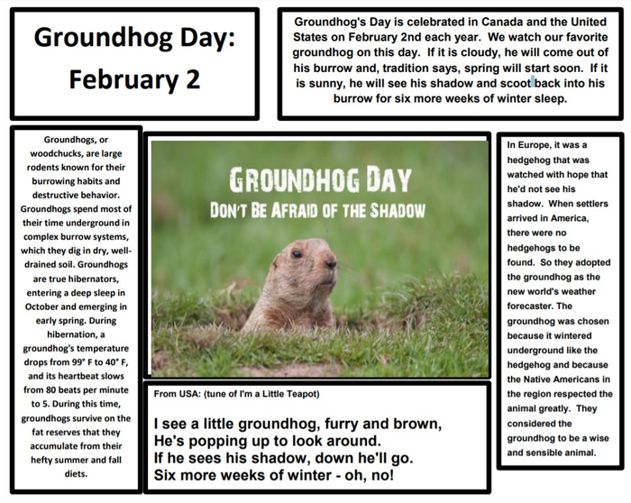 Ground Hogs Day Reading Comprehension Passage and Reading Article