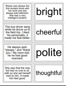 character trait matching task cards i-station series (20 cards)