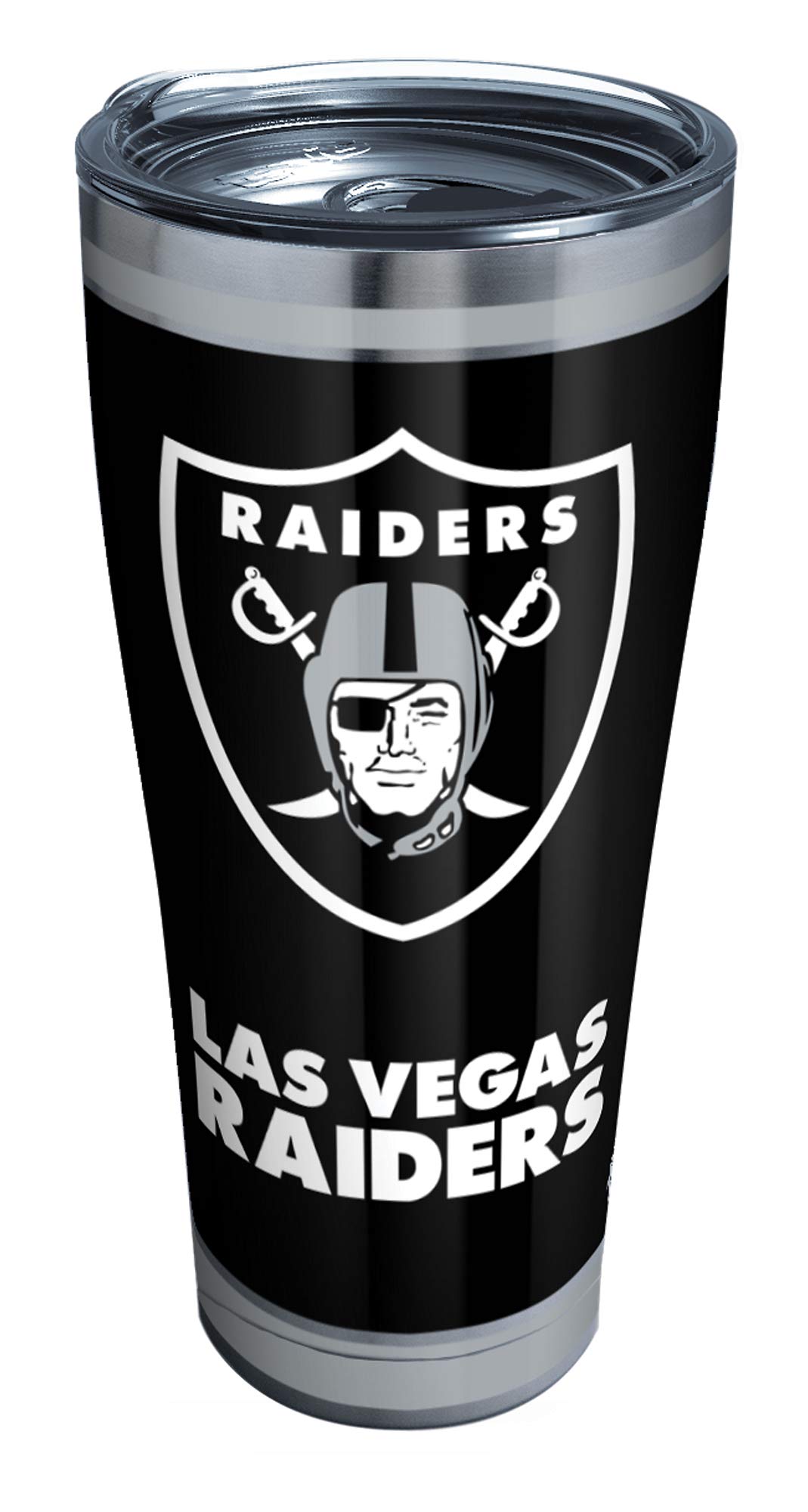 Tervis Triple Walled NFL Las Vegas Raiders Touchdown Insulated Tumbler Cup Keeps Drinks Cold & Hot, 30oz, Stainless Steel