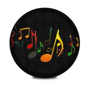 ALAZA Dancing Music Note Round Area Rug Non Slip Rug Floor Mat Carpet Entryway Hallway Sofa Living Room Bedroom Home Decor