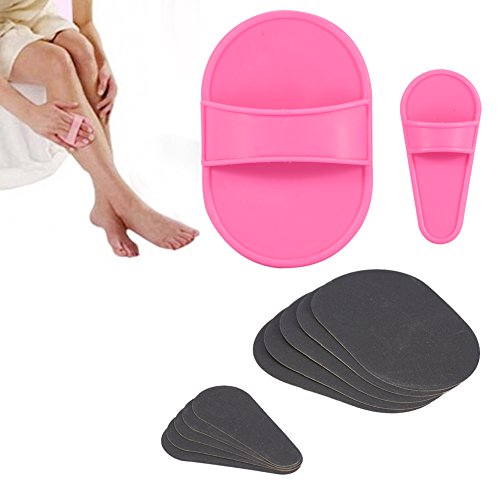 Exfoliating Hair Removal Pads Set, Smooth Legs Skin Pad and Exfoliation Fine Sandpaper, Arm Leg Face Upper Lip Hair Removal Remover Set Exfoliator Away for Women