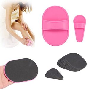 Exfoliating Hair Removal Pads Set, Smooth Legs Skin Pad and Exfoliation Fine Sandpaper, Arm Leg Face Upper Lip Hair Removal Remover Set Exfoliator Away for Women