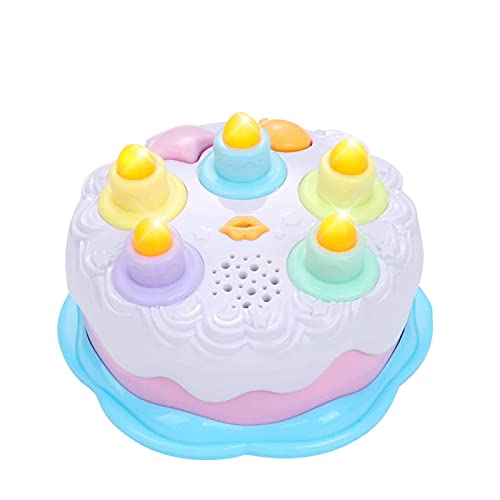 OKREVIEW First Birthday Cake Toy - Singing Music Cake Toys with Counting and Blow Candles Toys for 18 Months+ Old Boys Girls Birthday and Xmas Gift