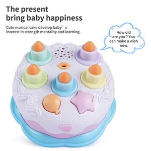 OKREVIEW First Birthday Cake Toy - Singing Music Cake Toys with Counting and Blow Candles Toys for 18 Months+ Old Boys Girls Birthday and Xmas Gift