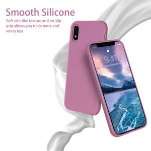 OTOFLY Compatible with iPhone XR Case 6.1 inch,[Silky and Soft Touch Series] Premium Soft Liquid Silicone Rubber Full-Body Protective Bumper Case for iPhone XR (Lilac Purple)