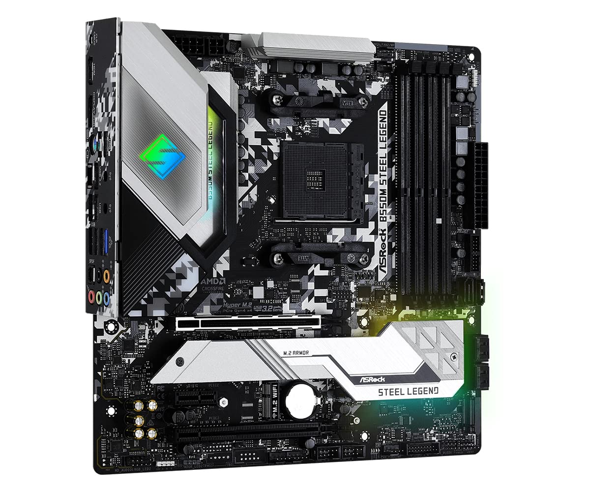 ASRock B550M Steel Legend Supports 3rd Gen AMD AM4 Ryzen™ / Future AMD Ryzen™ Processors Motherboard