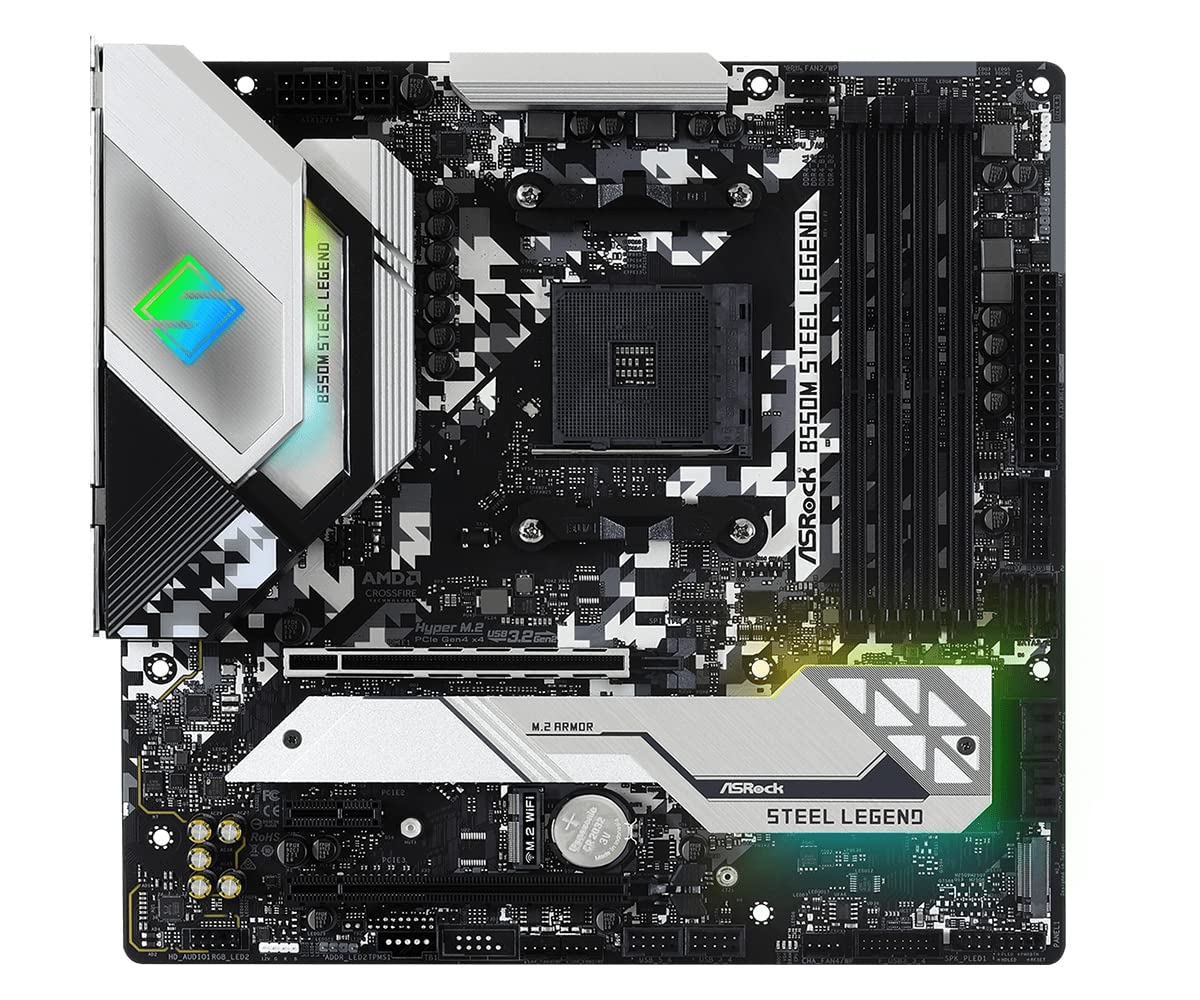 ASRock B550M Steel Legend Supports 3rd Gen AMD AM4 Ryzen™ / Future AMD Ryzen™ Processors Motherboard