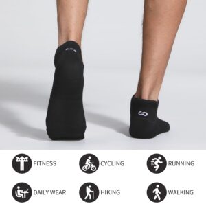 Lapulas Ankle Socks Cushioned No Show Socks Sport Low Cut Socks for Men and Women 6Pairs Black Large