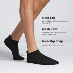 Lapulas Ankle Socks Cushioned No Show Socks Sport Low Cut Socks for Men and Women 6Pairs Black Large