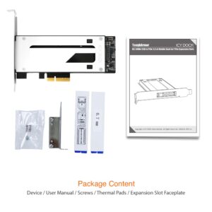 ICY DOCK M.2 NVMe SSD to PCIe 3.0/4.0 x4 Removable SSD Mobile Rack Adapter Card for PCIe Expansion Slot - ToughArmor MB840M2P-B