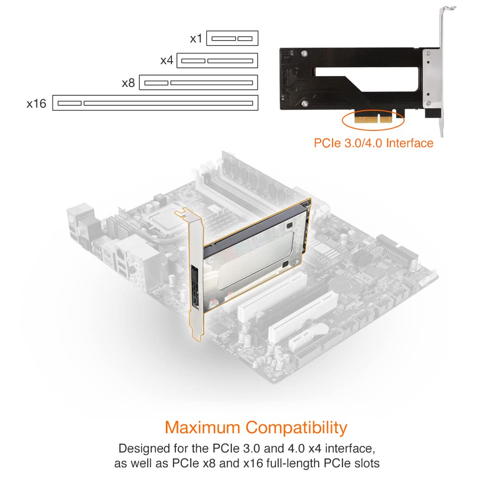 ICY DOCK M.2 NVMe SSD to PCIe 3.0/4.0 x4 Removable SSD Mobile Rack Adapter Card for PCIe Expansion Slot - ToughArmor MB840M2P-B