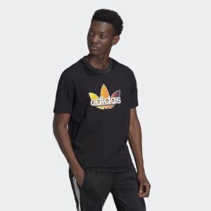 adidas Originals Men's Sport Foundation Graphic T Shirt, Black/Multicolor, Small