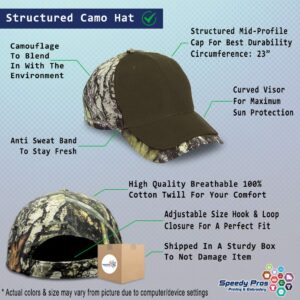 Custom Camo Baseball Cap Black Crappie Embroidery Cotton Hats for Men & Women Strap Closure Gray Personalized Text Here