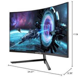 Sceptre Curved 27" FHD 1080p Gaming Monitor up to 165Hz DisplayPort 144Hz HDMI Edge-Less AMD FreeSync Premium, Build-in Speakers Machine Black 2021 (C275B-1858RN)