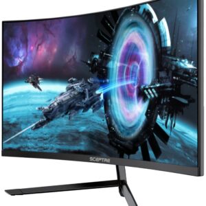 Sceptre Curved 27" FHD 1080p Gaming Monitor up to 165Hz DisplayPort 144Hz HDMI Edge-Less AMD FreeSync Premium, Build-in Speakers Machine Black 2021 (C275B-1858RN)