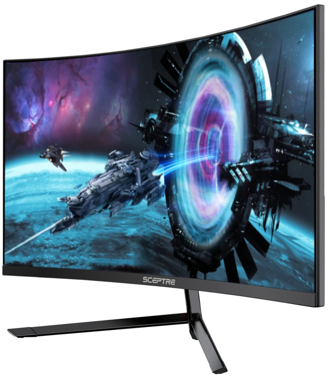 Sceptre Curved 27" FHD 1080p Gaming Monitor up to 165Hz DisplayPort 144Hz HDMI Edge-Less AMD FreeSync Premium, Build-in Speakers Machine Black 2021 (C275B-1858RN)