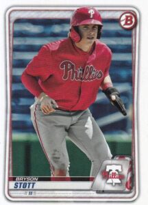 2020 bowman prospects #bp-68 bryson stott philadelphia phillies baseball card