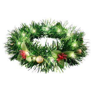 Christmas Crown LED Tinsel Wreath Headband