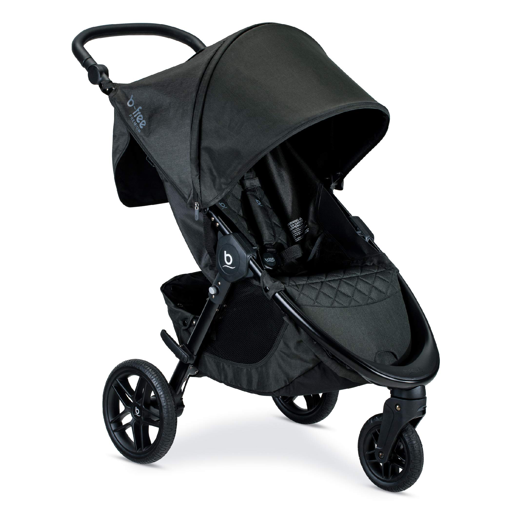 Britax B-Free Premium Stroller, Black Shimmer - Includes Adapters for Britax, Maxi Cosi, Cybex and Nuna Car Seats