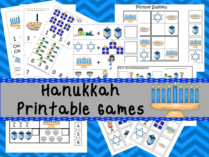 30 Printable Hanukkah themed Games and Activities