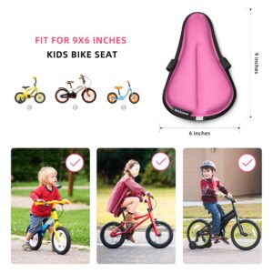 ANZOME Kids Bike Seat Cushion Cover, 9"x6" Memory Foam Child Bike Seat Cover Extra Soft Small Bicycle Saddle Pad, Kids Bicycle Seat Cover with Water&Dust Resistant Cover