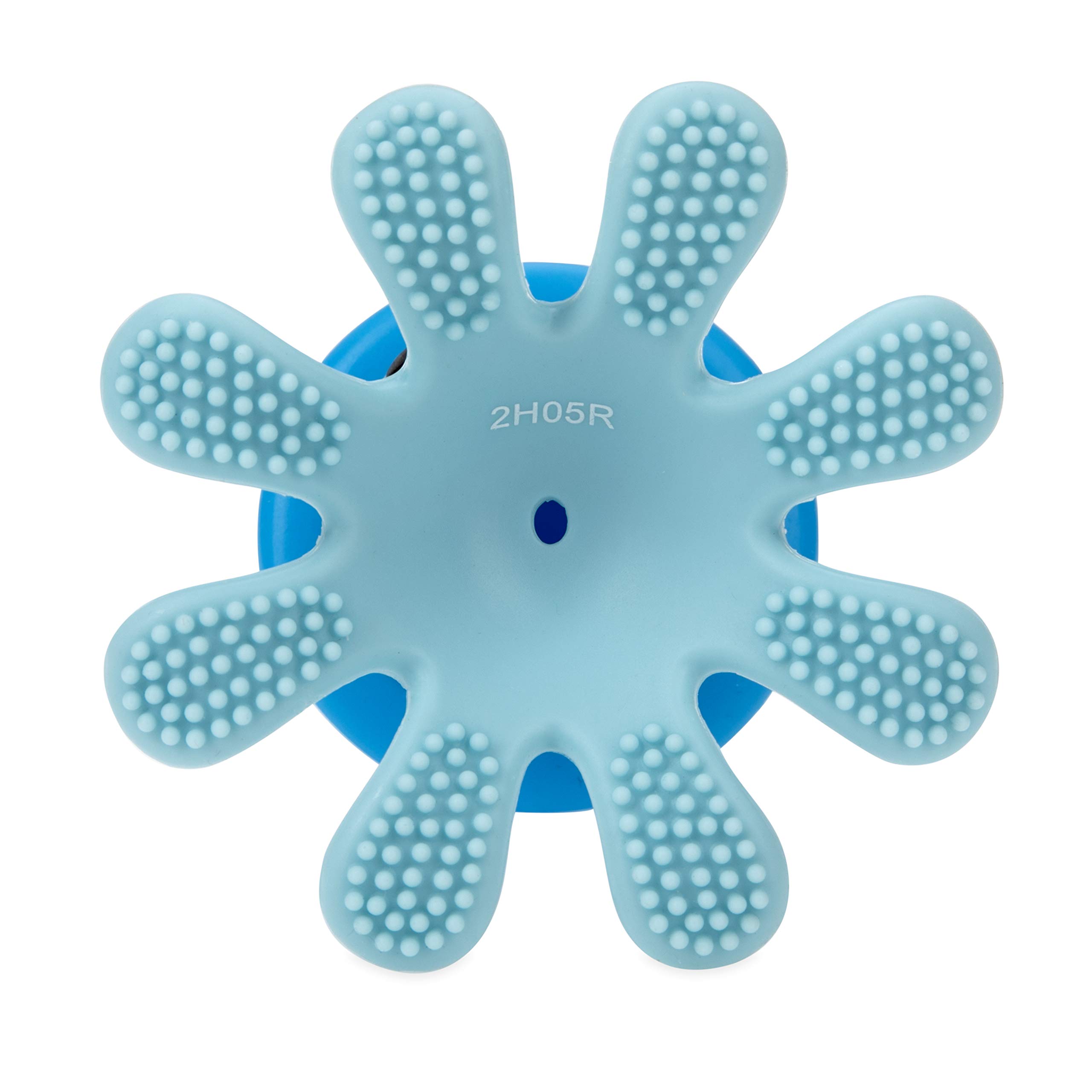 Nuby Silly Silicone Octopus Teethe with Soothing Massaging Bristles For Sore Gums, Yellow/Blue